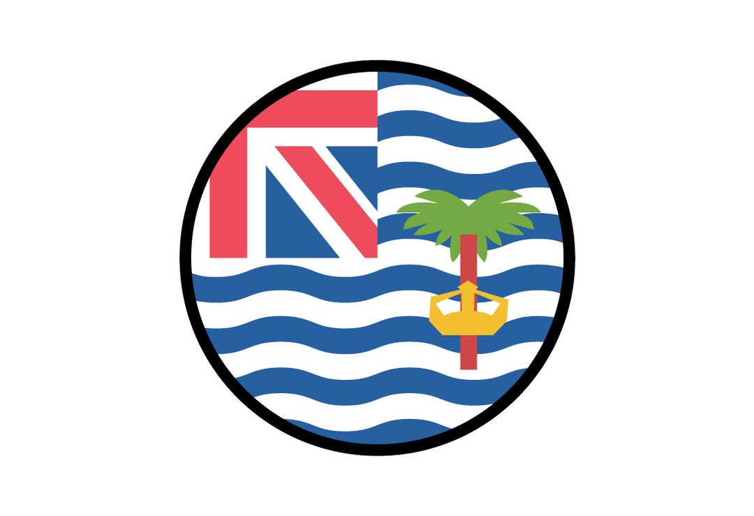Diego Garcia Flag Circle Sticker Decal - Etsy