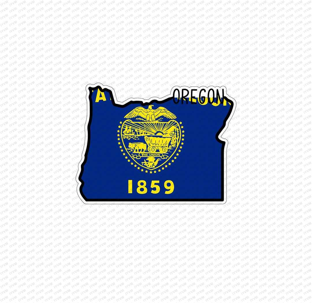 State of Oregon Map Flag Sticker Decal USA Oregon State Salem the ...