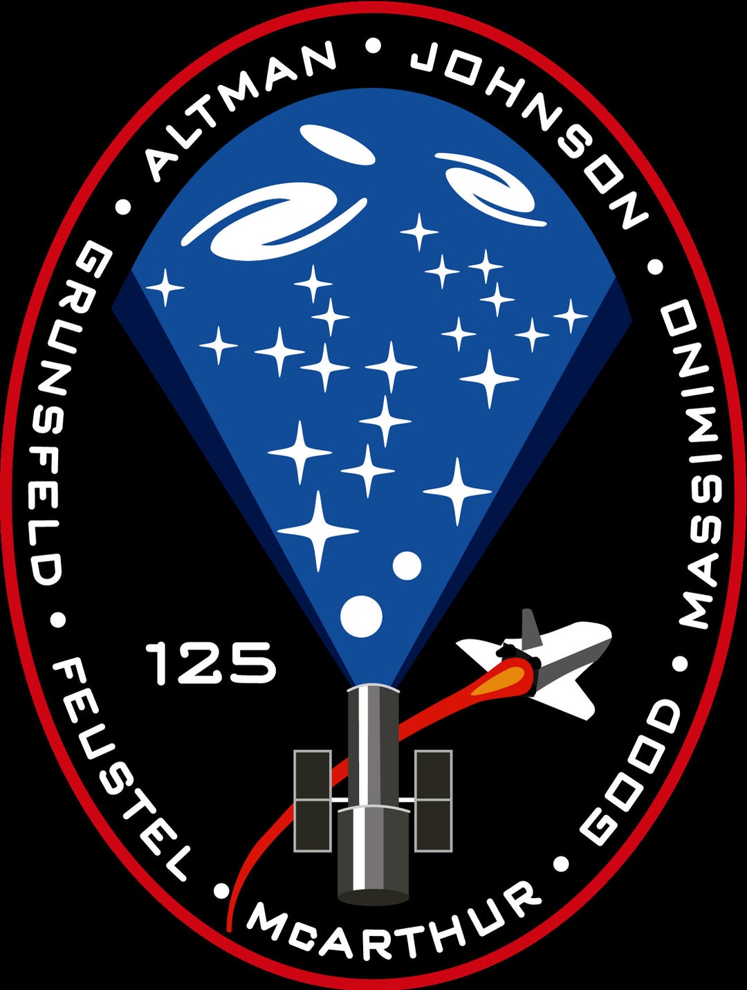 NASA STS-125 Mission Patch Sticker Decal Atlantis NASA Space Shuttle ...
