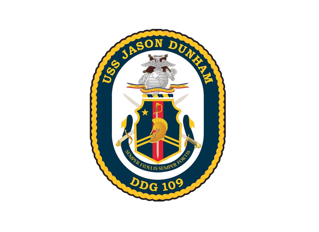 USS Jason Dunham DDG-109 Badge Sticker Decal Arleigh Burke Class ...