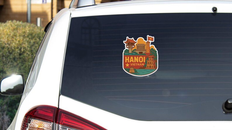 Hanoi Vietnam Sticker Decal Vinyl Die-cut City Skyline Landmark Design ...