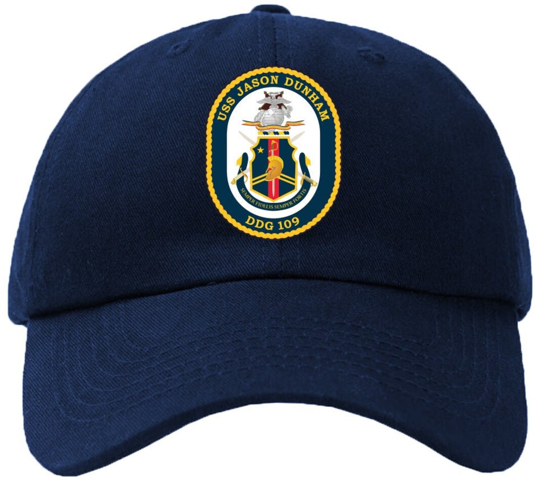 USS Jason Dunham DDG-109 Badge Baseball Cap Hat Hook & Loop Closure ...