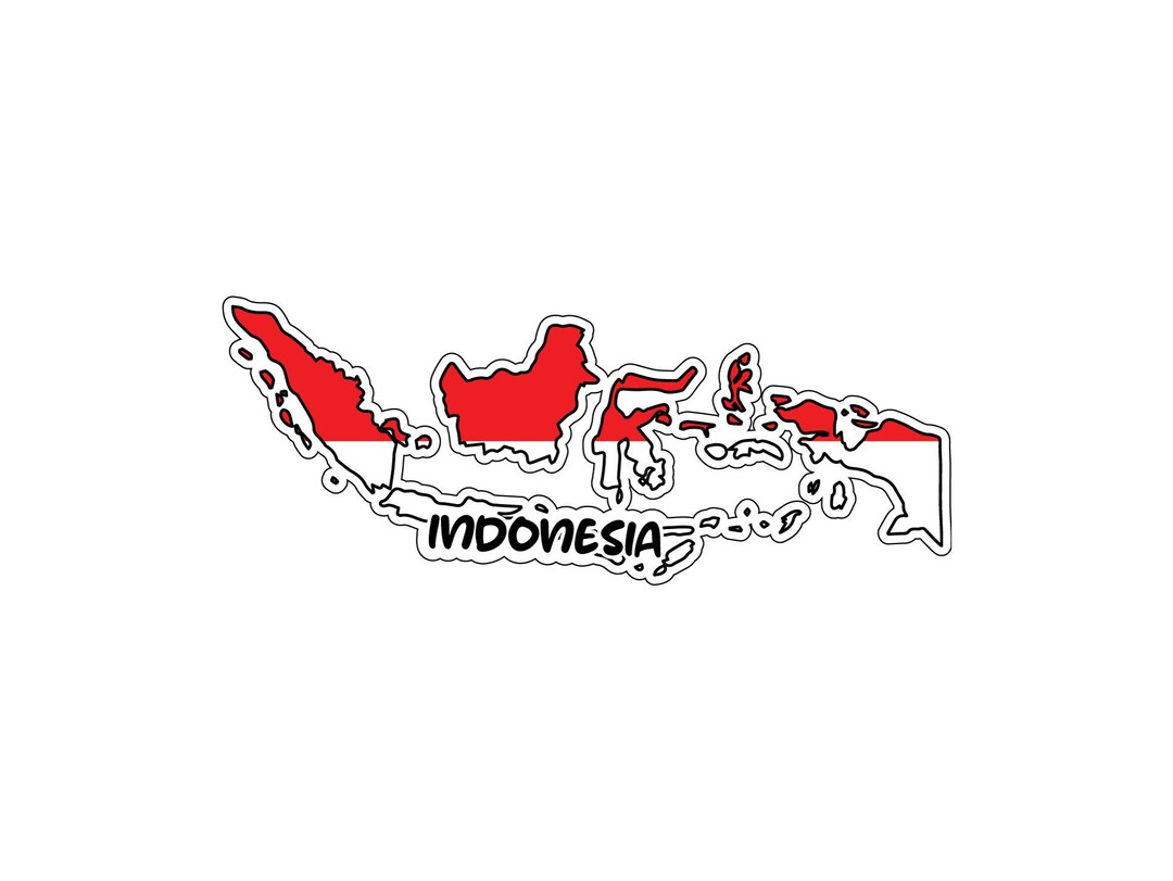 Indonesia Map Flag Sticker Decal - Etsy
