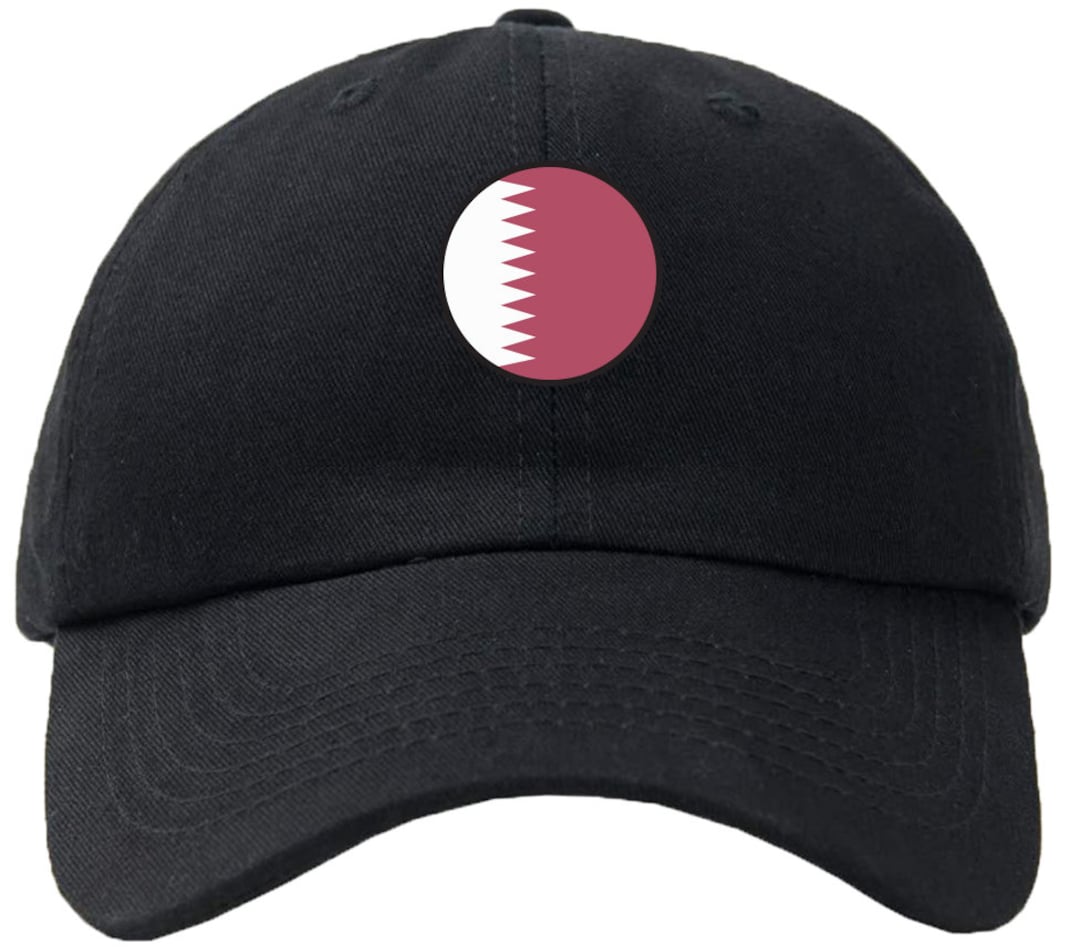 Qatar Flag Circle Baseball Cap Hat Hook & Loop Closure - Etsy
