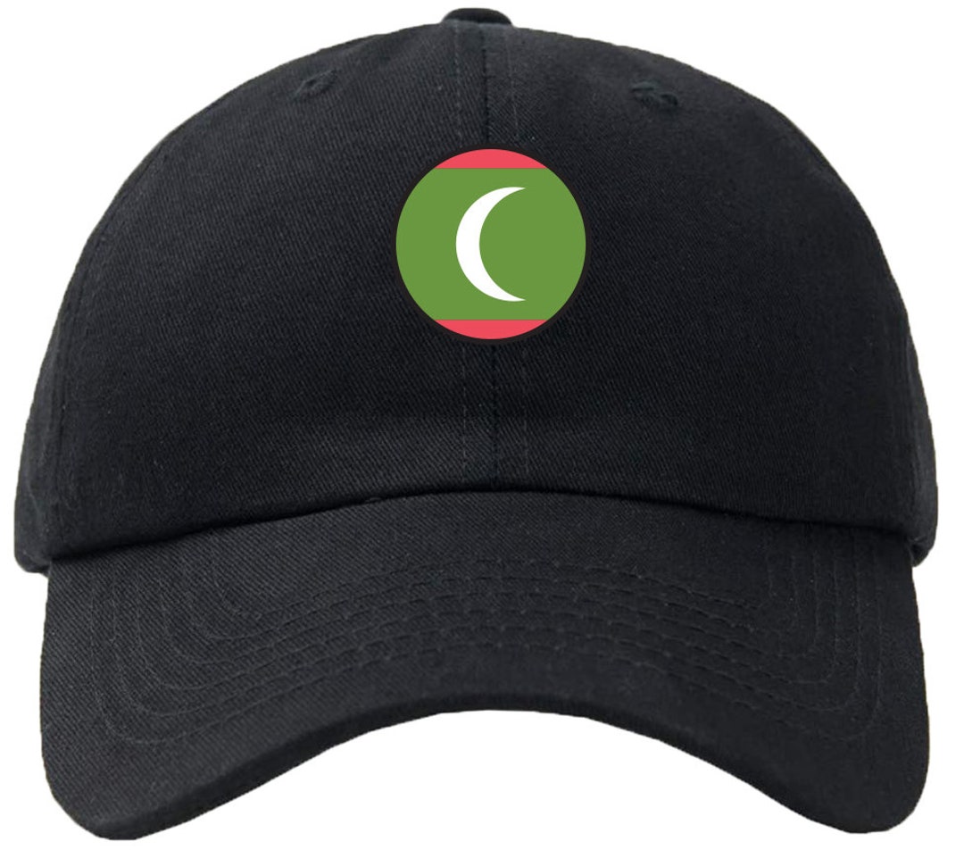 Maldives Flag Circle Baseball Cap Hat Hook & Loop Closure - Etsy