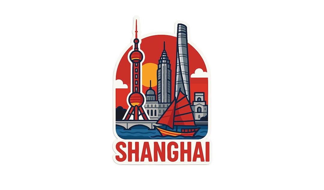 Shanghai Sticker Decal Vinyl Die-cut City Skyline Landmark Design - Etsy