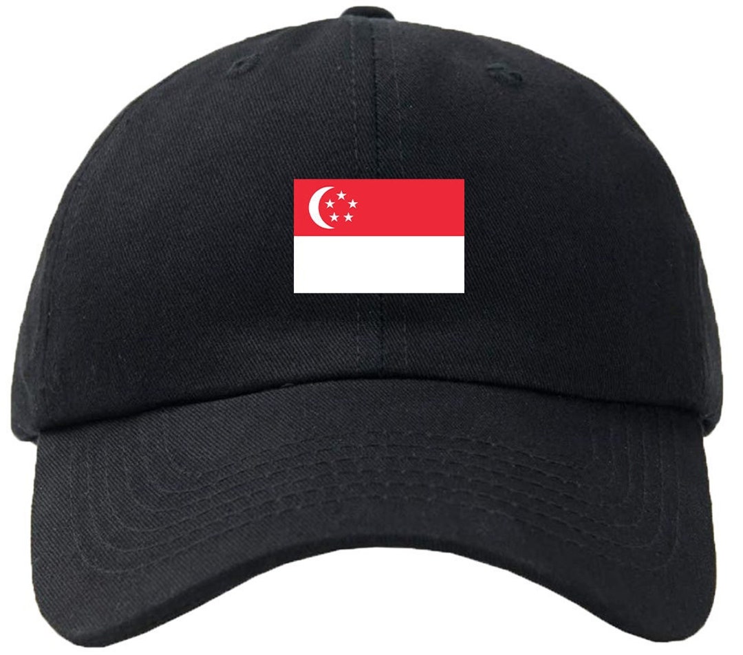Singapore Flag Baseball Cap Hat Hook & Loop Closure / Republic of ...