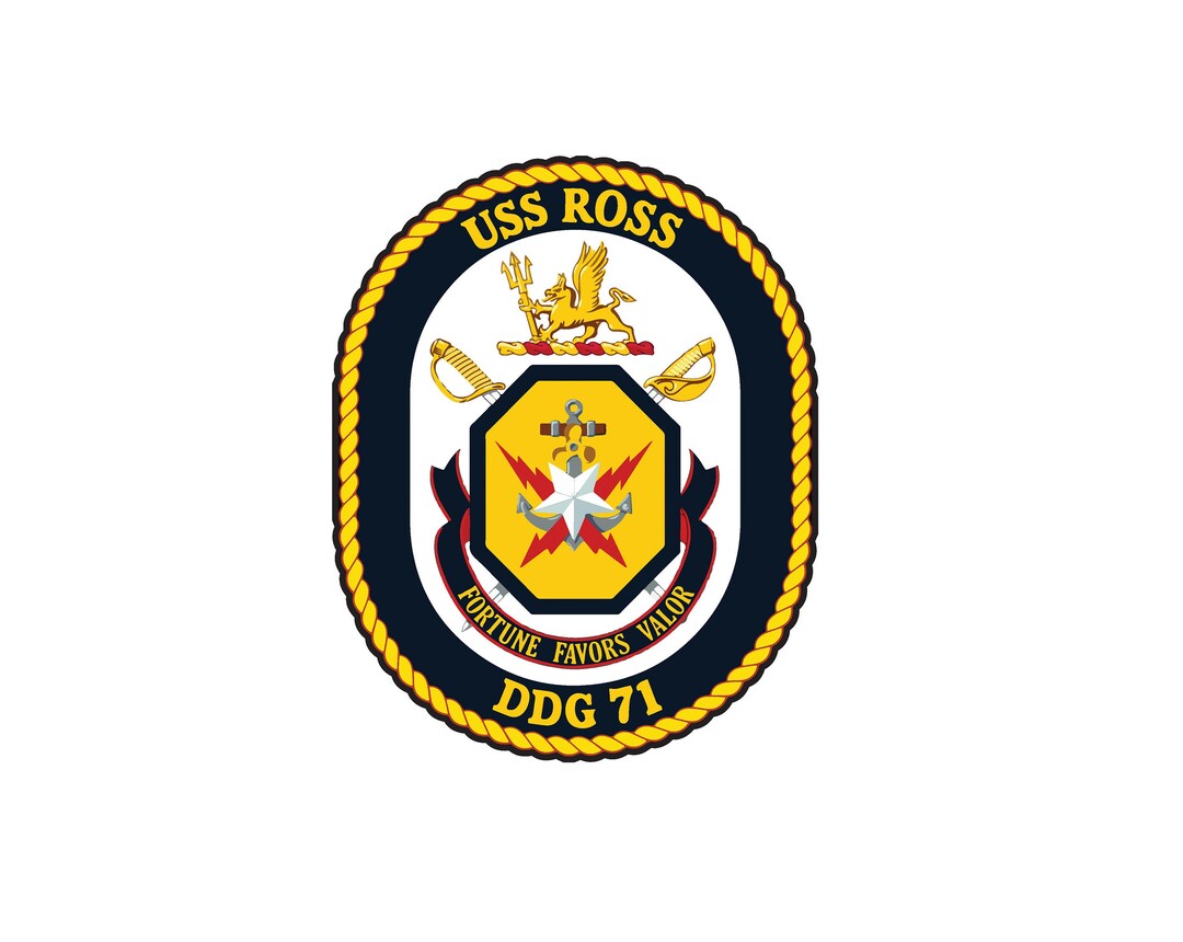 USS Ross DDG-71 Badge Sticker Decal Arleigh Burke Class Destroyer Car ...