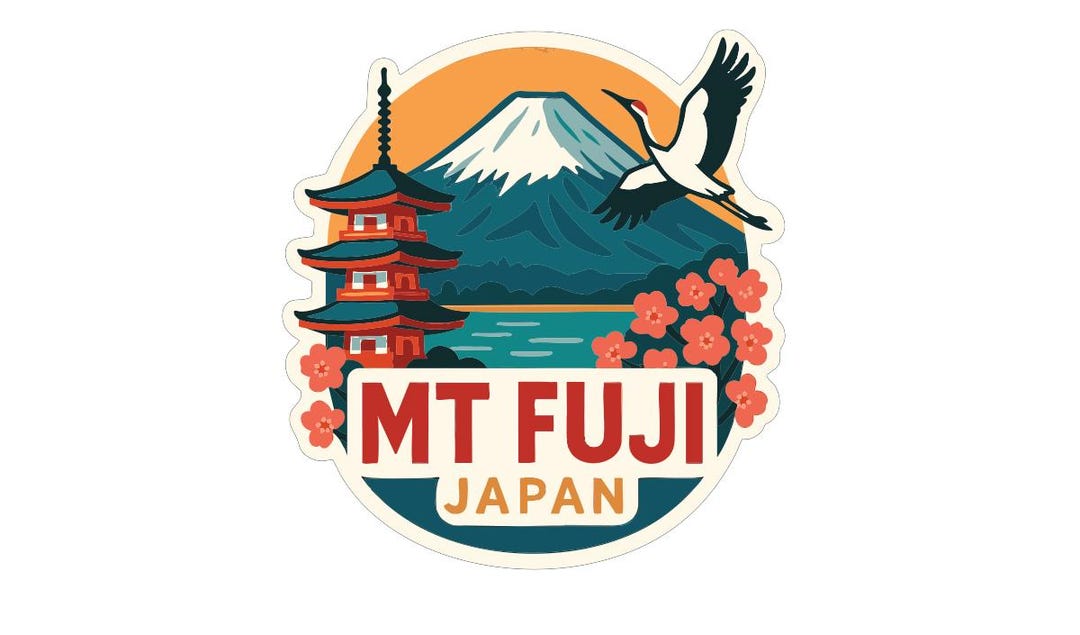 Mt Fuji Japan Sticker Decal Vinyl Die-cut City Skyline Landmark Design ...