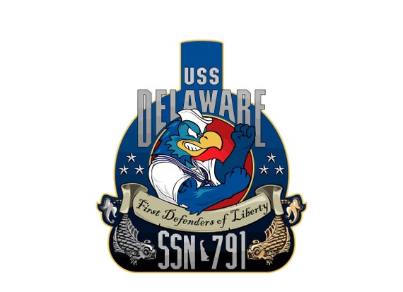 USS Delaware SSN-791 Badge Sticker Decal Virginia Class Attack - Etsy