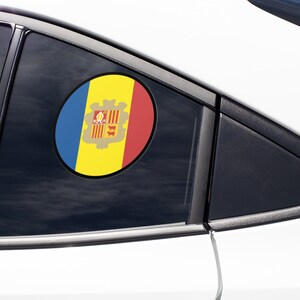 Andorra Flag Circle Sticker Decal - Etsy
