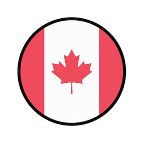 Canada Flag Circle Sticker Decal - Etsy