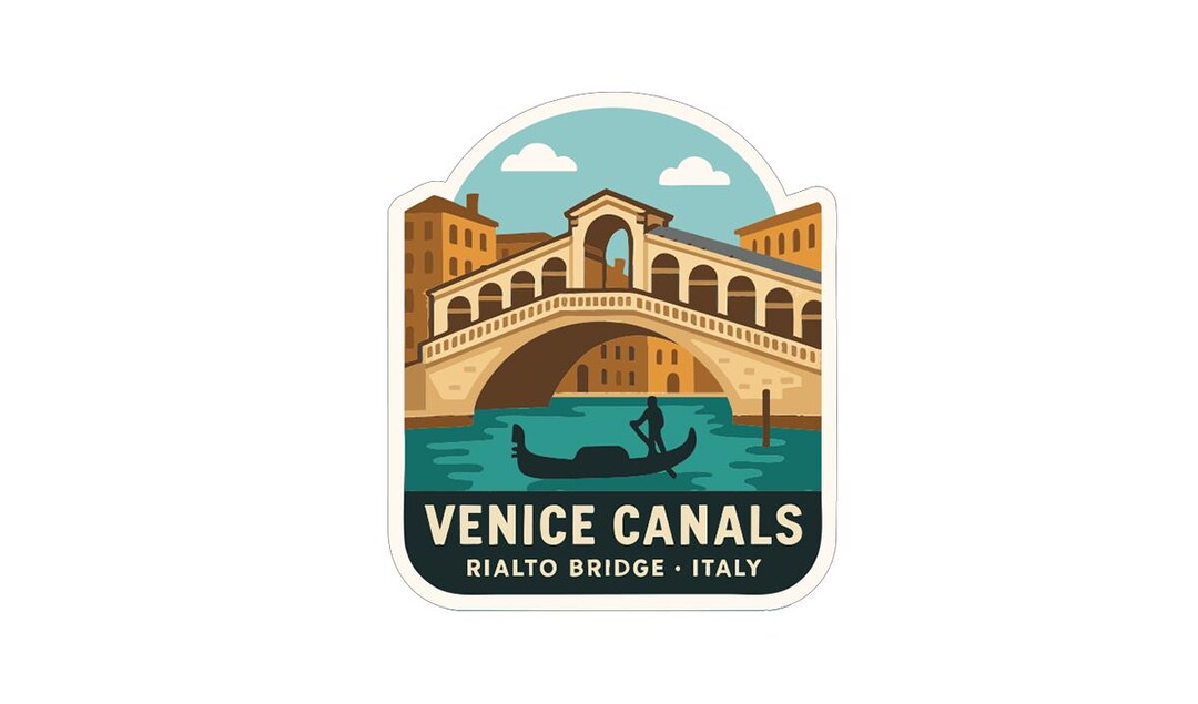 Venice Canals & Rialto Bridge Italy Sticker Decal Vinyl Die-cut ...