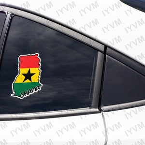 Ghana Map Flag Sticker Decal / Republic of Ghana / Freedom and Justice ...