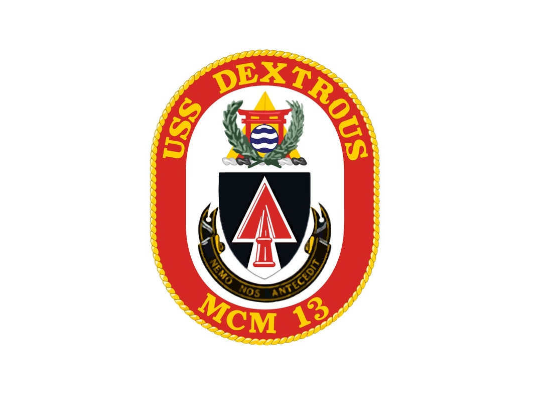 USS Dextrous MCM-13 Badge Sticker Decal Avenger Class Mine ...