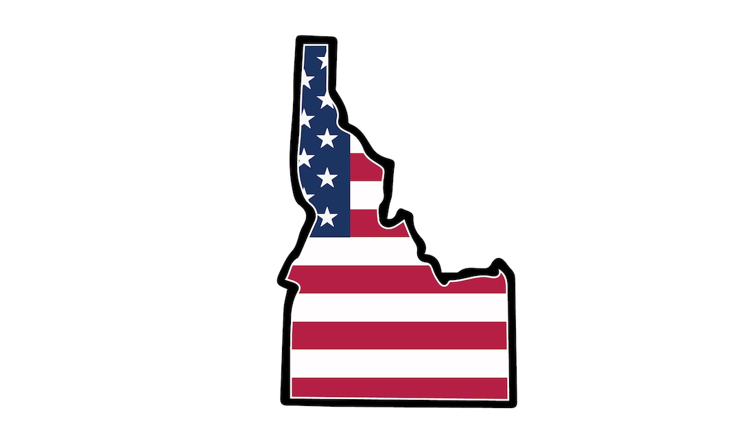 State of Idaho American Flag Sticker Decal USA Idaho State Boise the ...