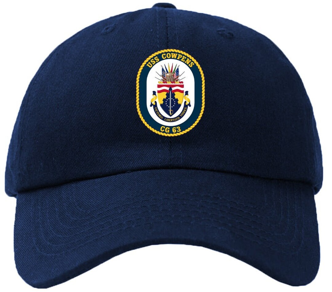 USS Cowpens CG-63 Badge Baseball Cap Hat Hook & Loop Closure ...