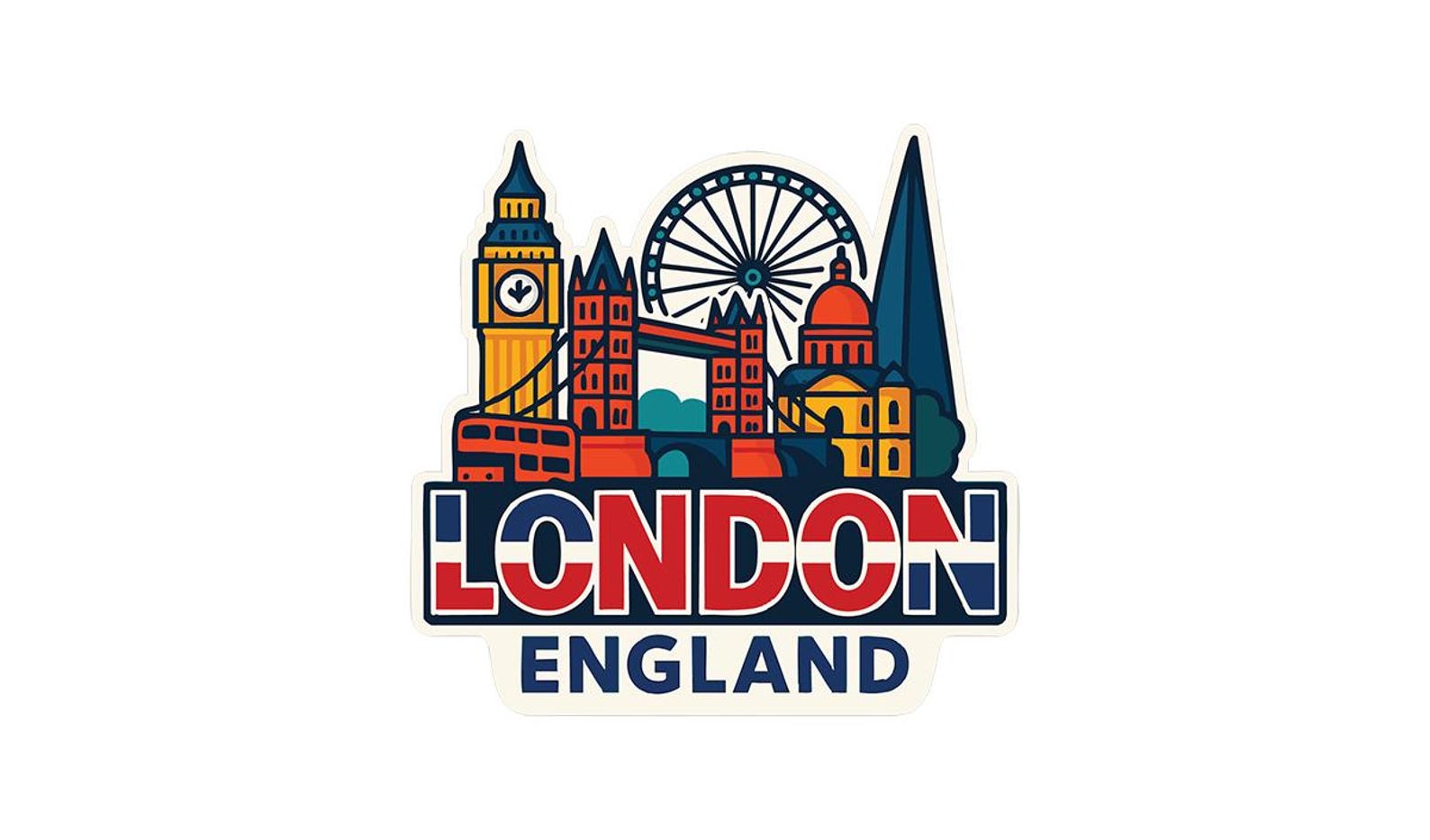 London Sticker Decal Vinyl Die-cut City Skyline Landmark Design - Etsy