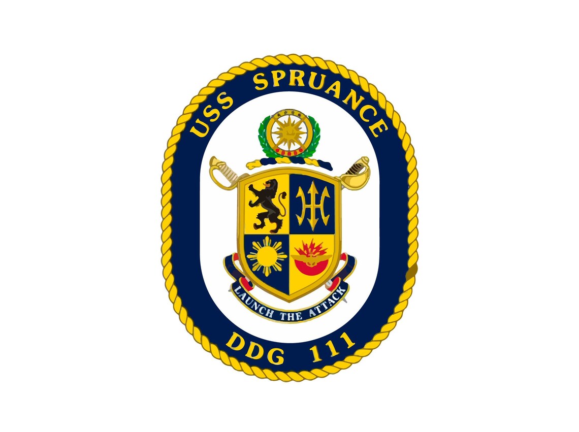 USS Spruance DDG-111 Badge Sticker Decal Arleigh Burke Class Destroyer ...