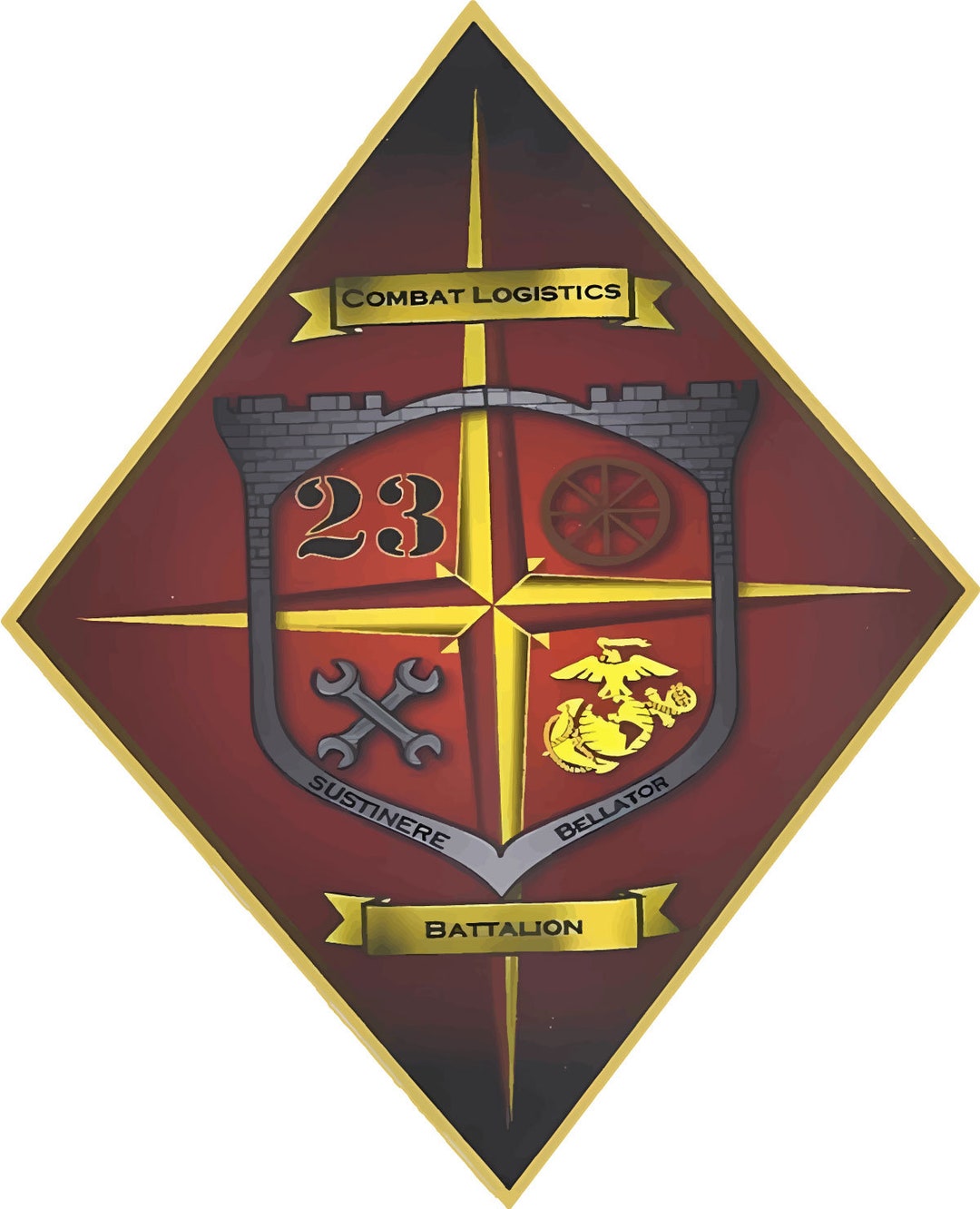 US Marine Corps Badge Sticker Decal Combat Logistics Battalion 23 Car ...