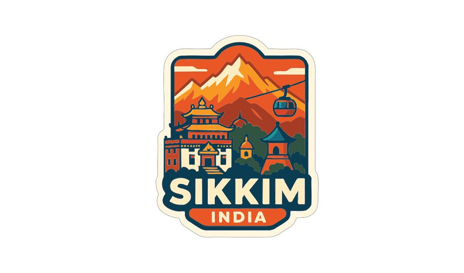 Sikkim India Sticker Decal Vinyl Die-cut City Skyline Landmark Design ...