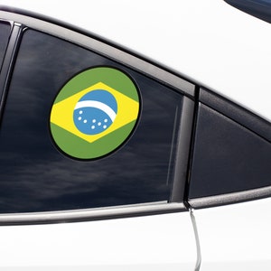 Brazil Flag Circle Sticker Decal - Etsy