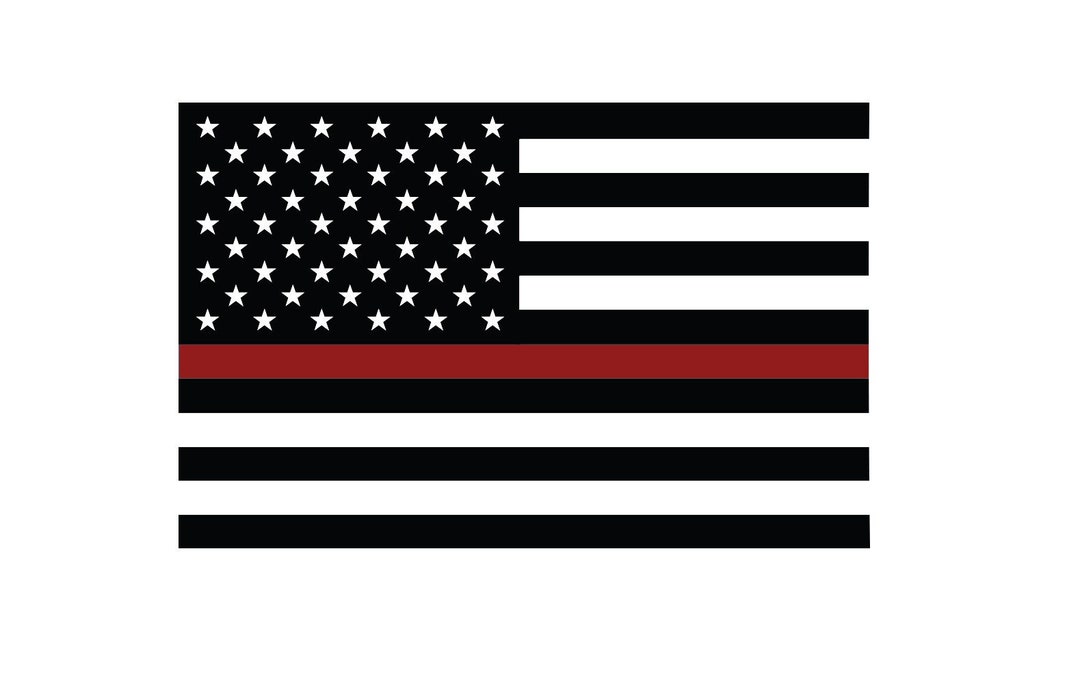 Thin Red Line American Flag Sticker Decal Support Firefighters and Fire ...
