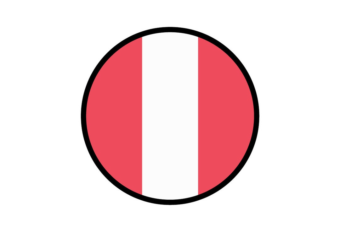 Peru Flag Circle Sticker Decal - Etsy