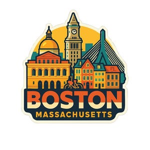 Boston Sticker Decal Vinyl Die-cut City Skyline Landmark Design - Etsy