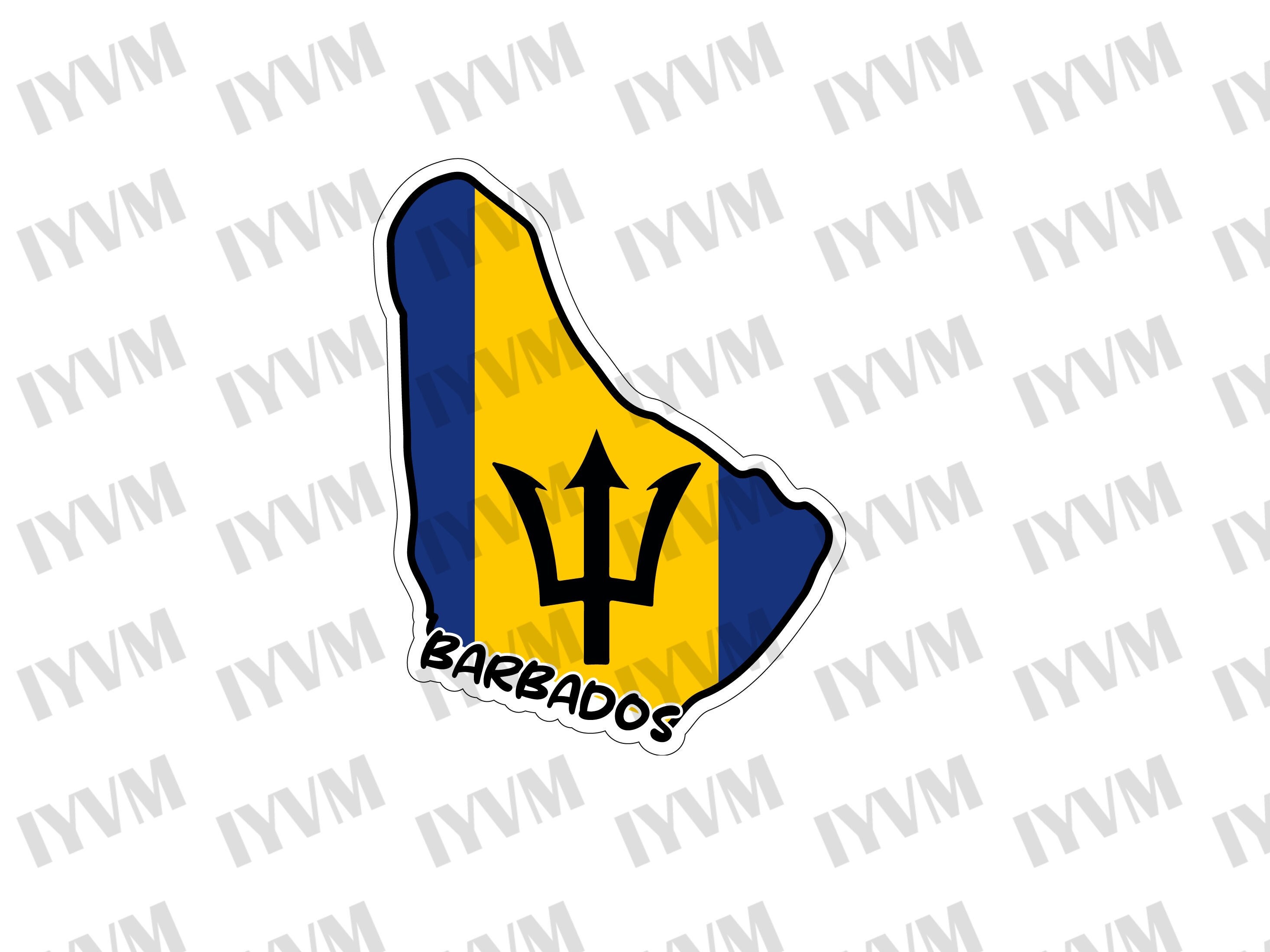 Barbados Map Flag Sticker Decal Bridgetown Pride And Etsy