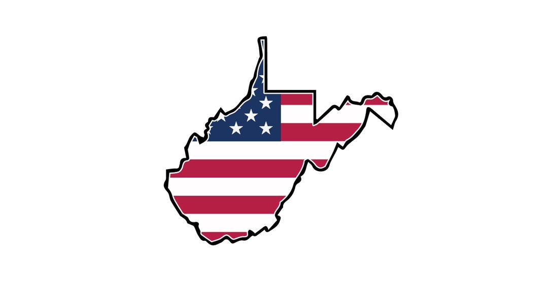 State of West Virginia American Flag Sticker Decal USA West Virginia ...