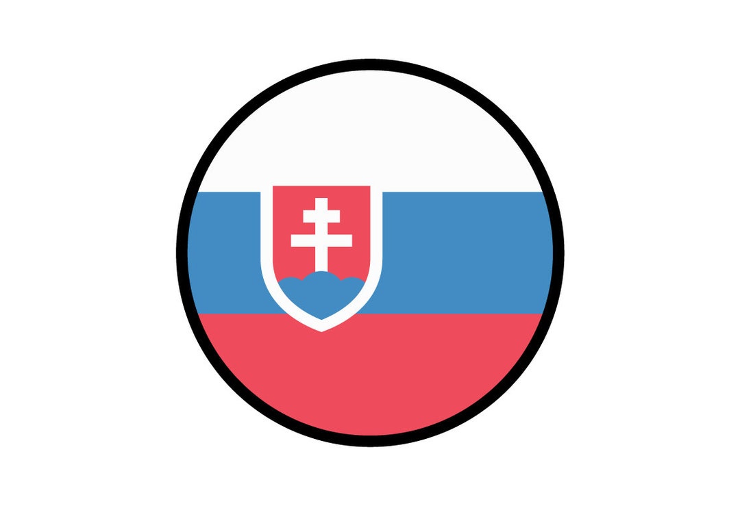 Slovakia Flag Circle Sticker Decal - Etsy
