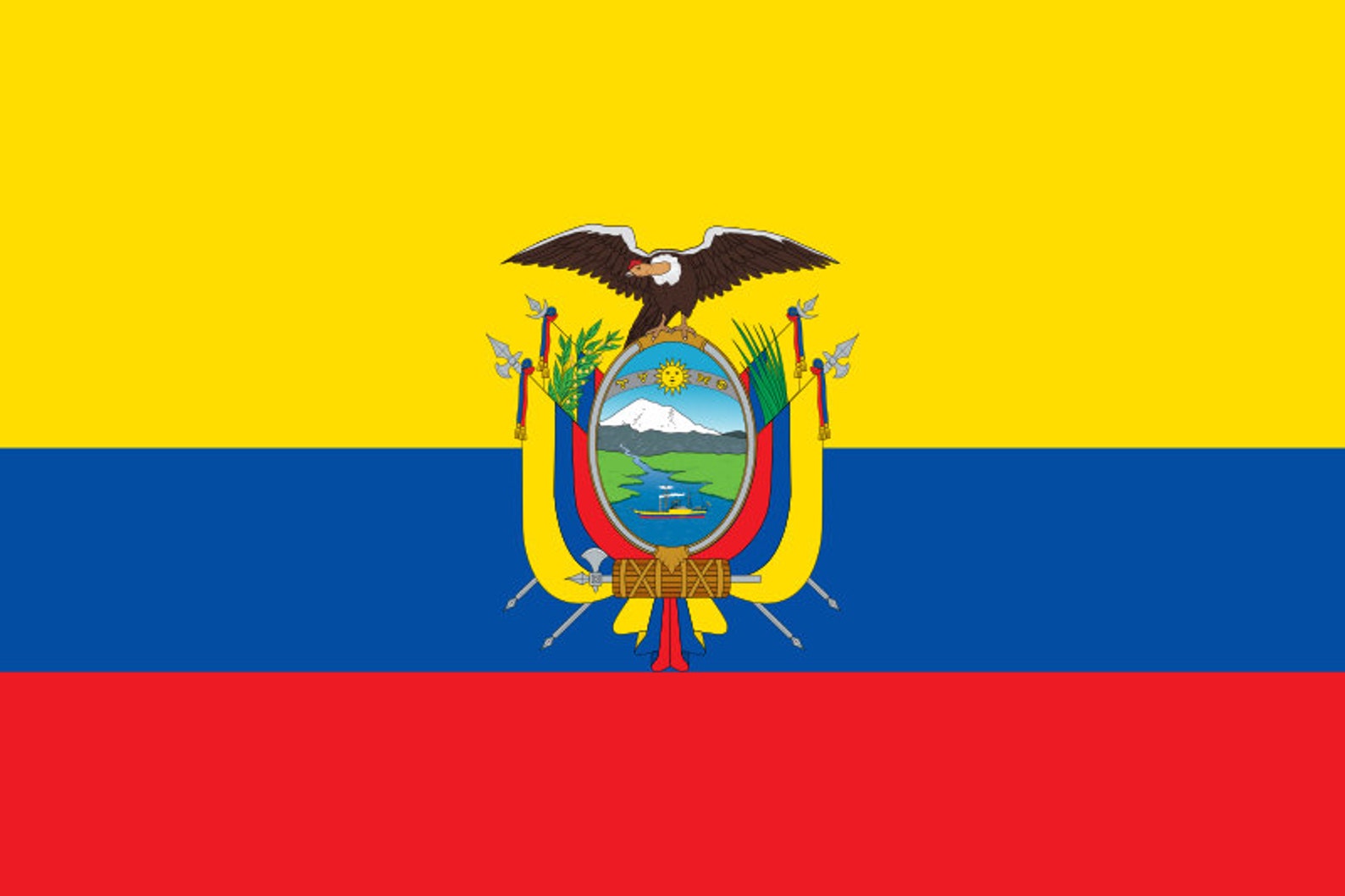 Ecuador Flag Iron on Heat Transfer Vinyl HTV / Republic of Ecuador ...