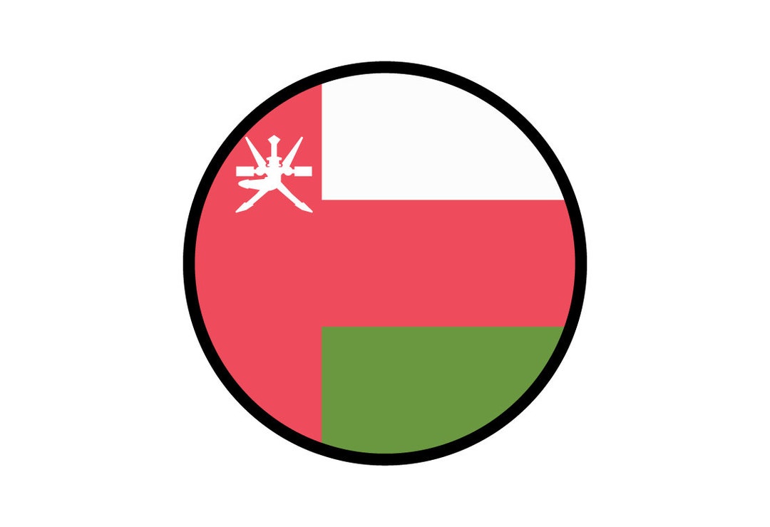 Oman Flag Circle Sticker Decal - Etsy