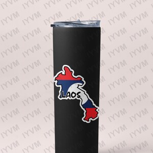 Laos Map Flag Sticker Decal / Lao People's Democratic Republic ...