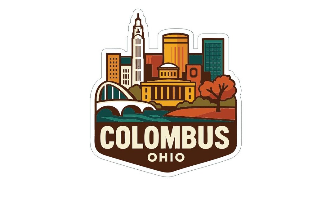 Columbus Ohio Sticker Decal Vinyl Die-cut City Skyline Landmark Design ...