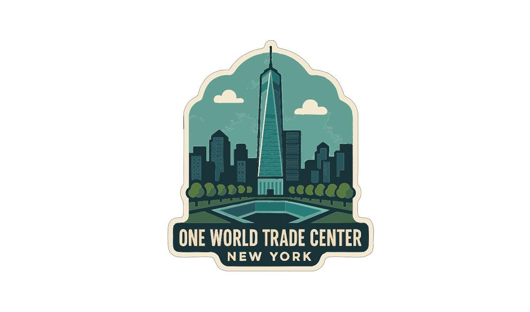 One World Trade Center & 9/11 Memorial New York Sticker Decal Vinyl Die ...