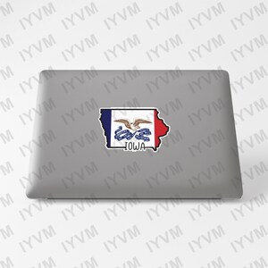 State of Iowa Map Flag Sticker Decal USA Iowa State Des Moines the ...