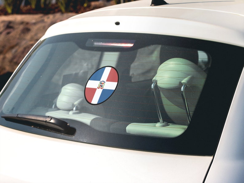 Dominican Republic Flag Circle Sticker Decal - Etsy