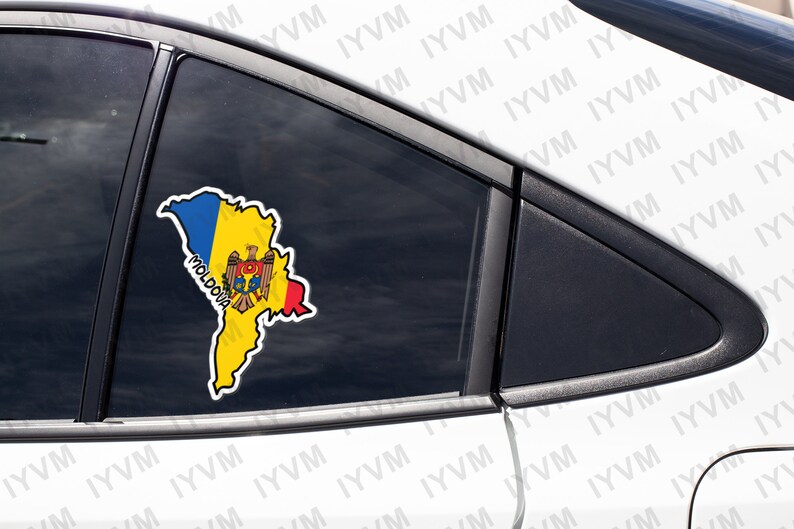 Moldova Map Flag Sticker Decal / Republic of Moldova / Republica ...
