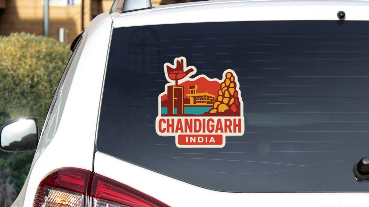 Chandigarh India Sticker Decal Vinyl Die-cut City Skyline Landmark ...