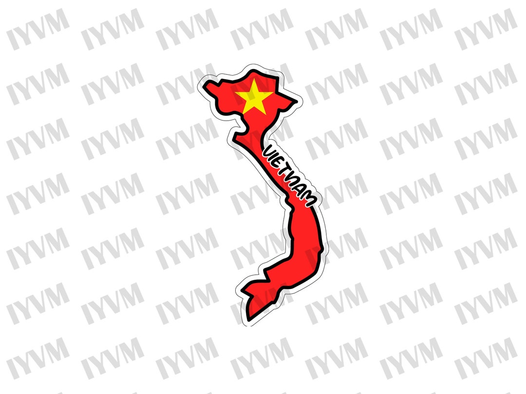 Vietnam Map Flag Sticker Decal / Socialist Republic of Vietnam / Hanoi / Vietnamese - Etsy