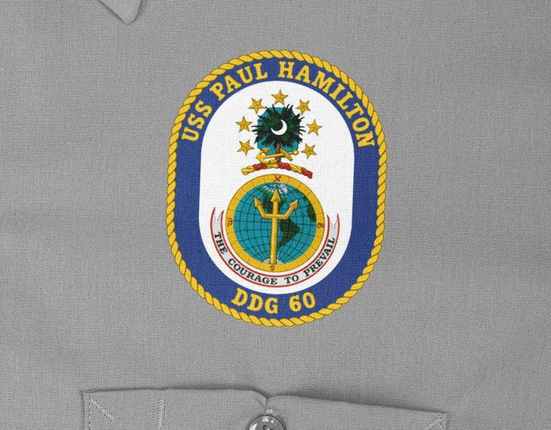 USS Paul Hamilton DDG-60 Badge Iron on Heat Transfer Vinyl HTV Arleigh ...