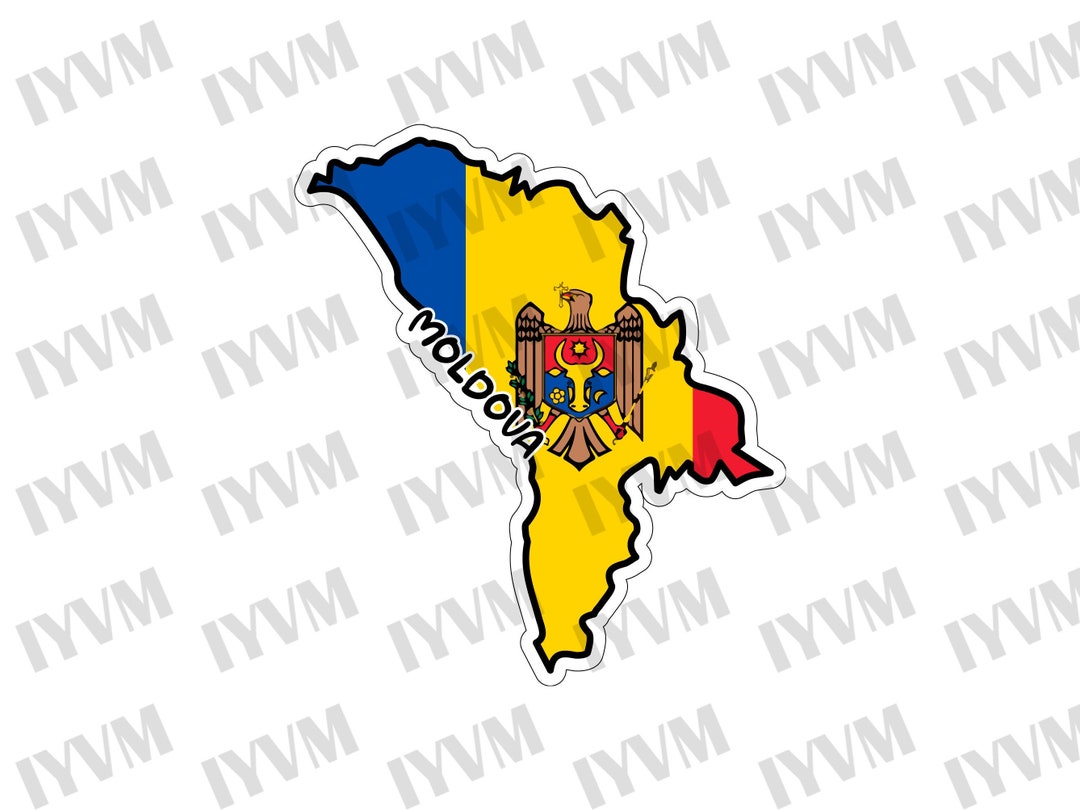 Moldova Map Flag Sticker Decal / Republic of Moldova / Republica ...