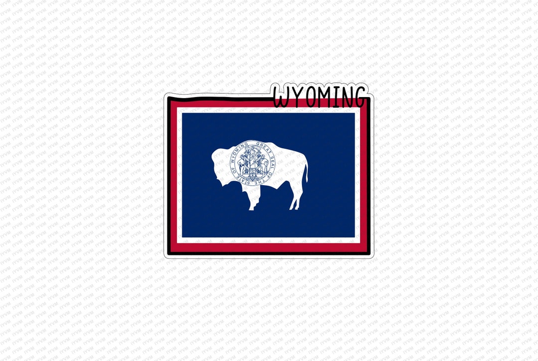 State of Wyoming Map Flag Sticker Decal USA Wyoming State Cheyenne the ...