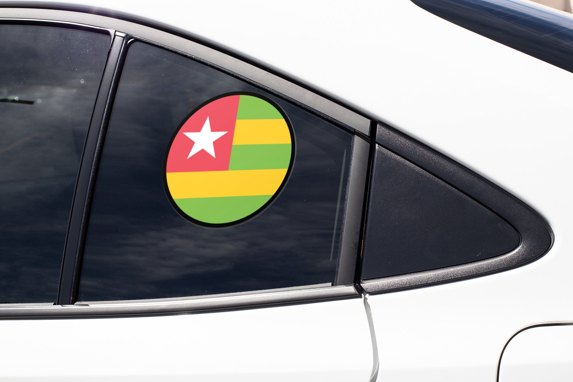 Togo Flag Circle Sticker Decal - Etsy