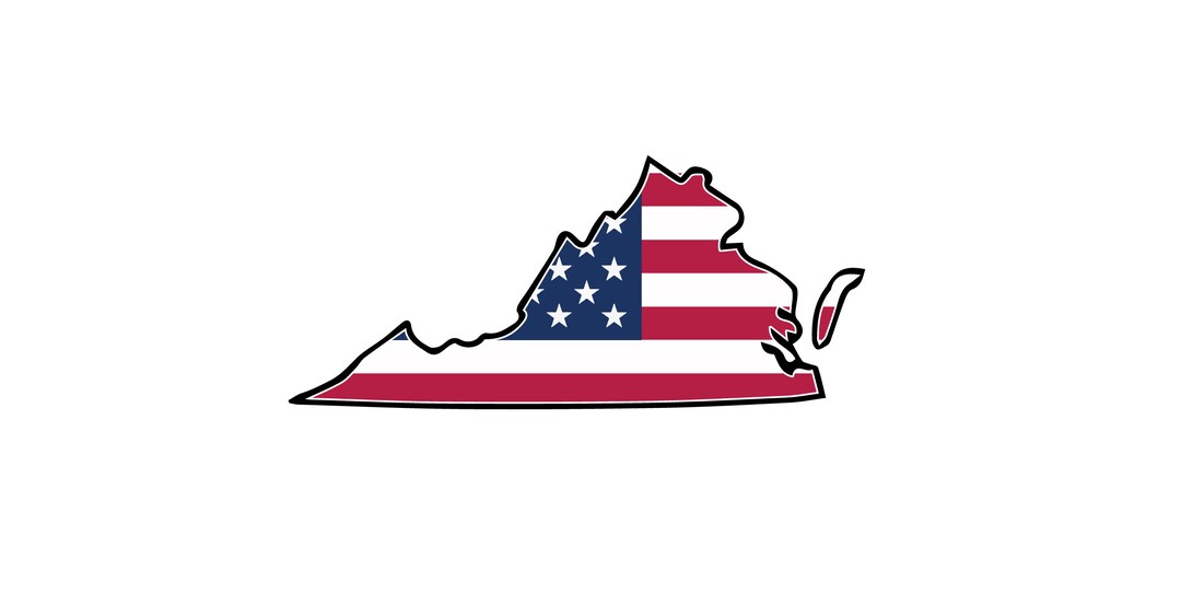 State of Virginia American Flag Sticker Decal USA Virginia State ...