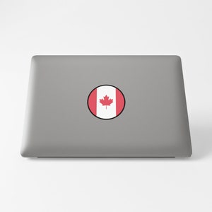 Canada Flag Circle Sticker Decal - Etsy