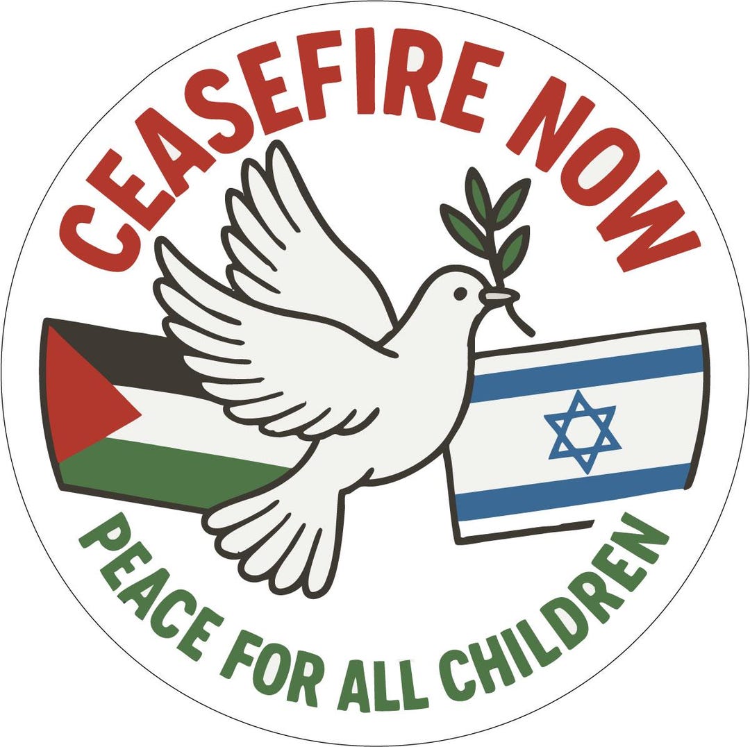 Ceasefire Now Sticker Peace for All Children Decal for Gaza Israel War ...