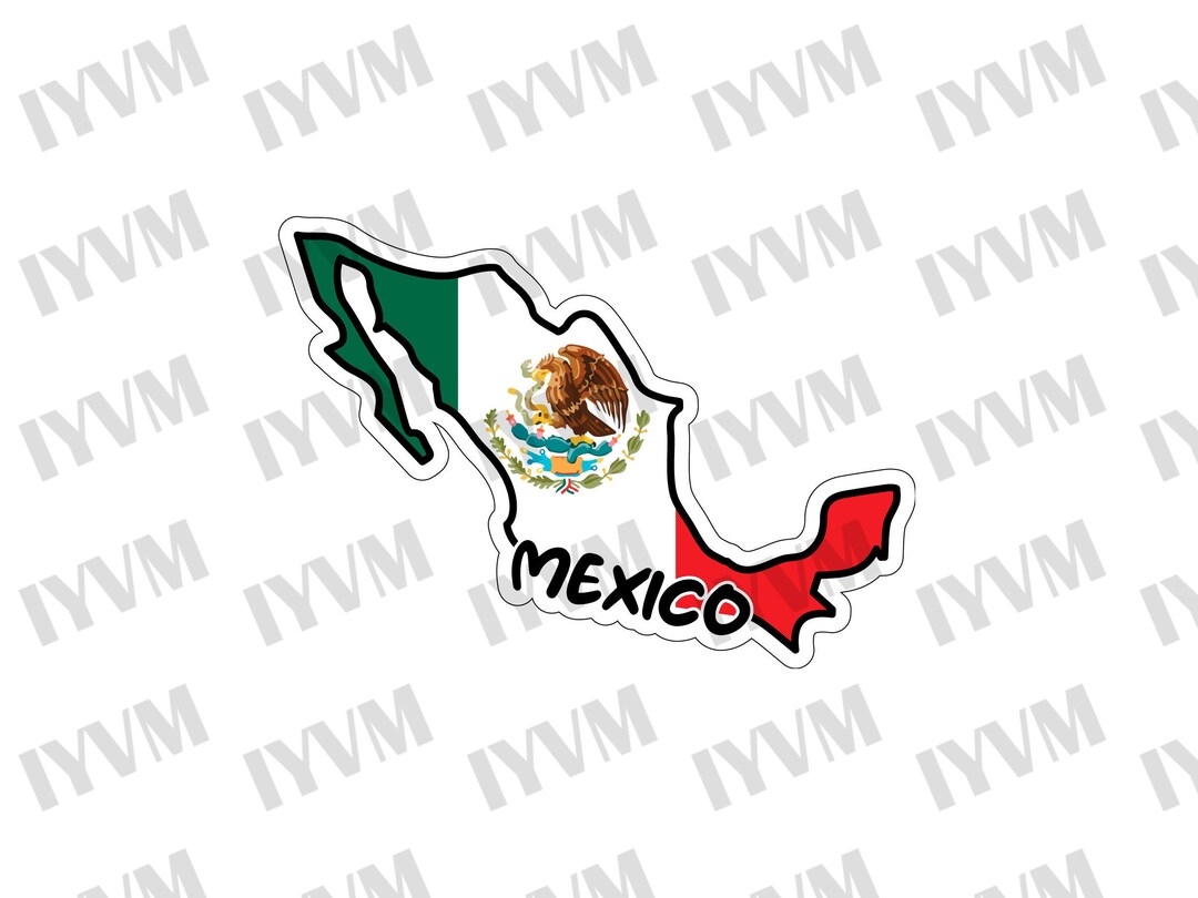 Mexico Map Flag Sticker Decal / United Mexican States / Estados Unidos ...